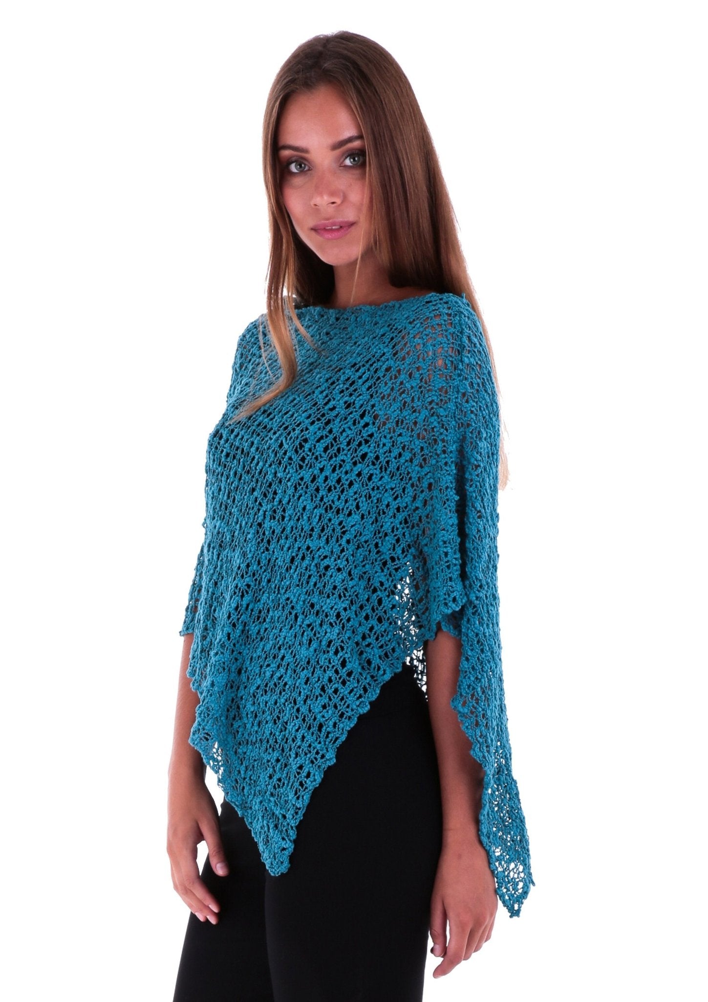 Women's Sheer Lightweight Popcorn Knit Poncho Shrug | SHU-SHI – Love ShuShi