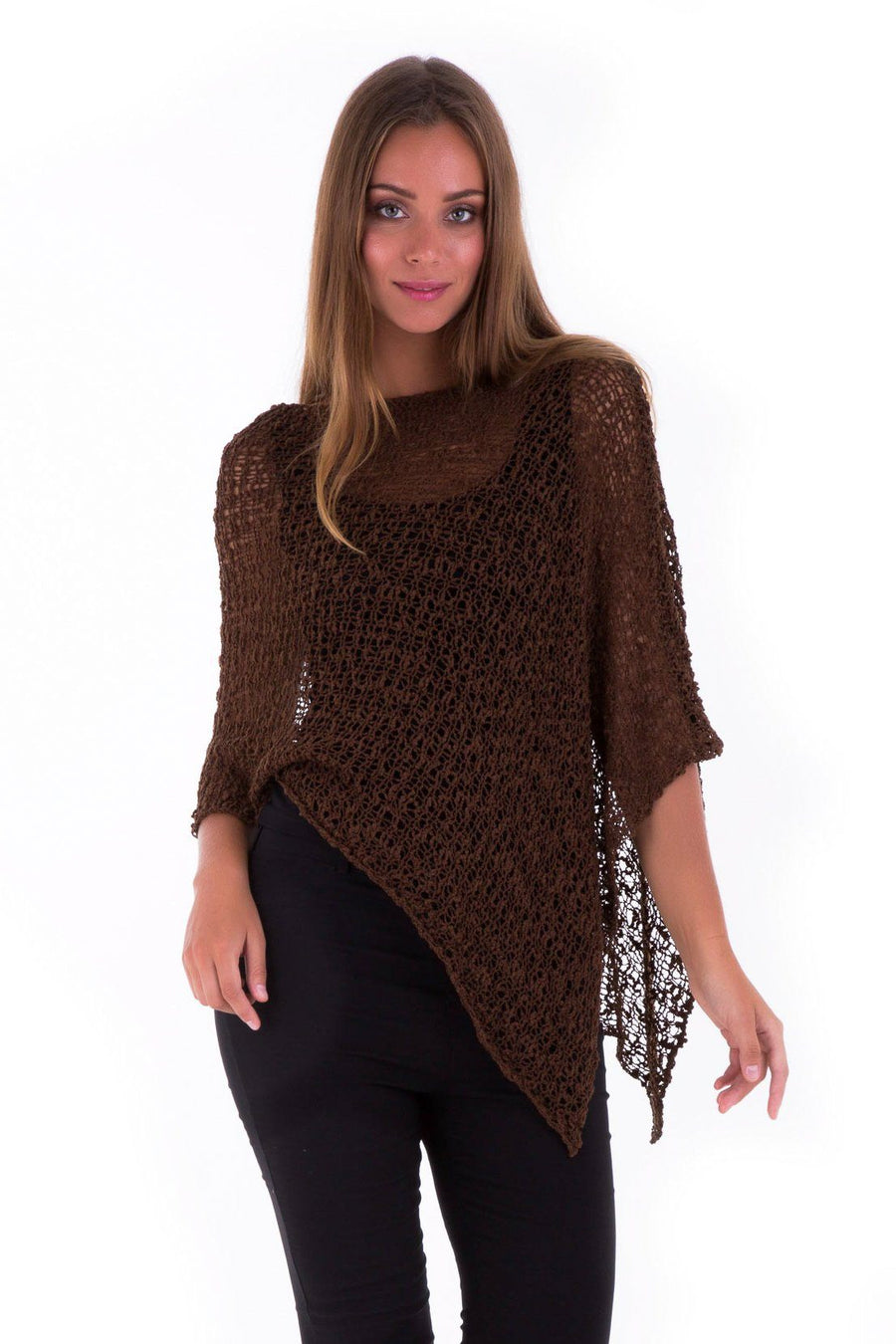 Women's Sheer Lightweight Popcorn Knit Poncho Shrug | SHU-SHI – Love ShuShi