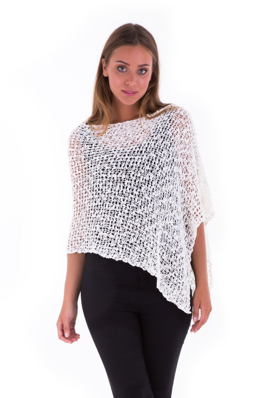 Women's Sheer Lightweight Popcorn Knit Poncho Shrug | SHU-SHI – Love ShuShi